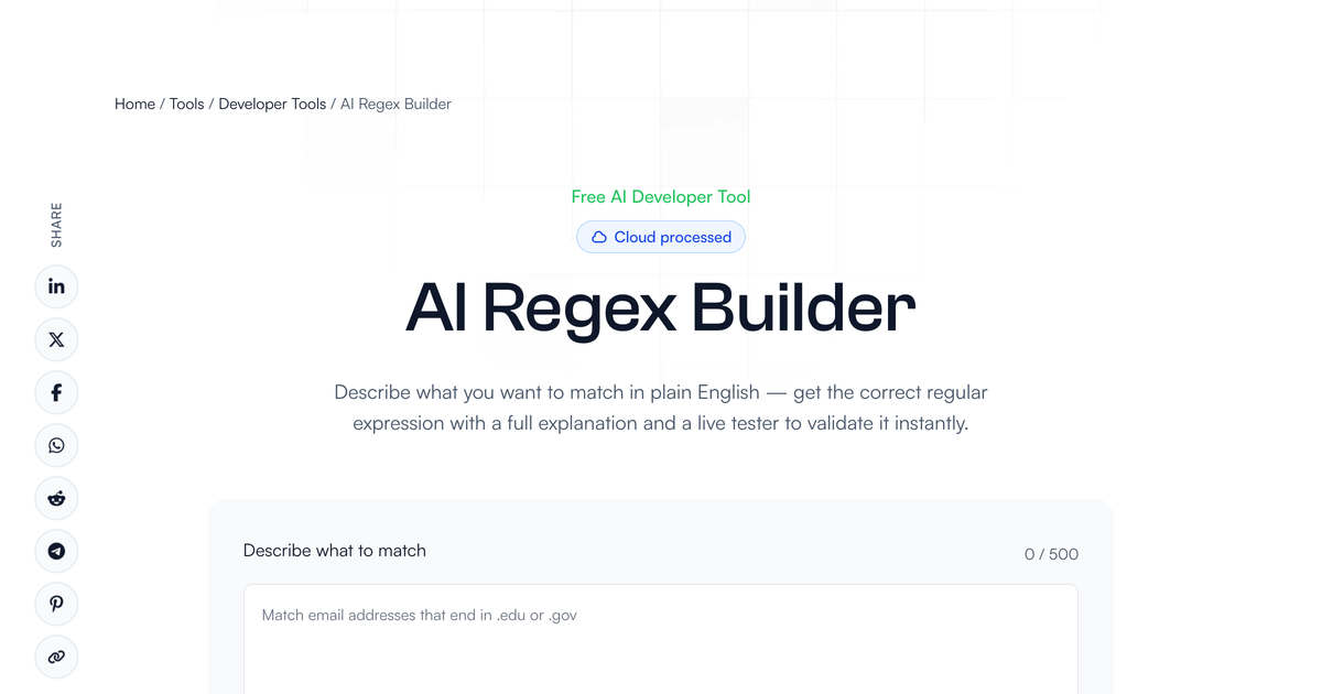 AI Regex Builder - Generate Regex from Plain English | DigitalCoding