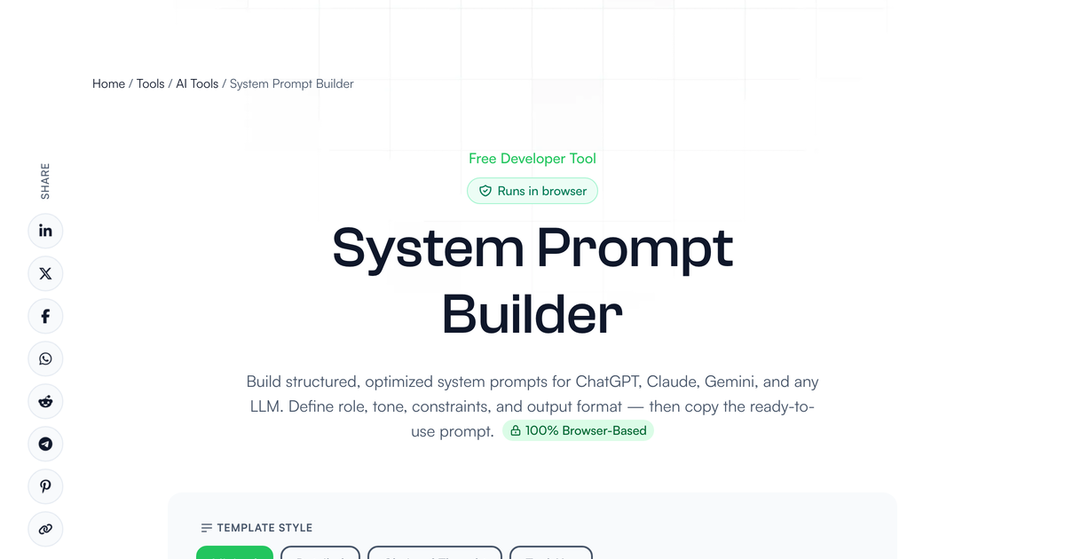 System Prompt Builder - Craft LLM System Prompts | DigitalCoding